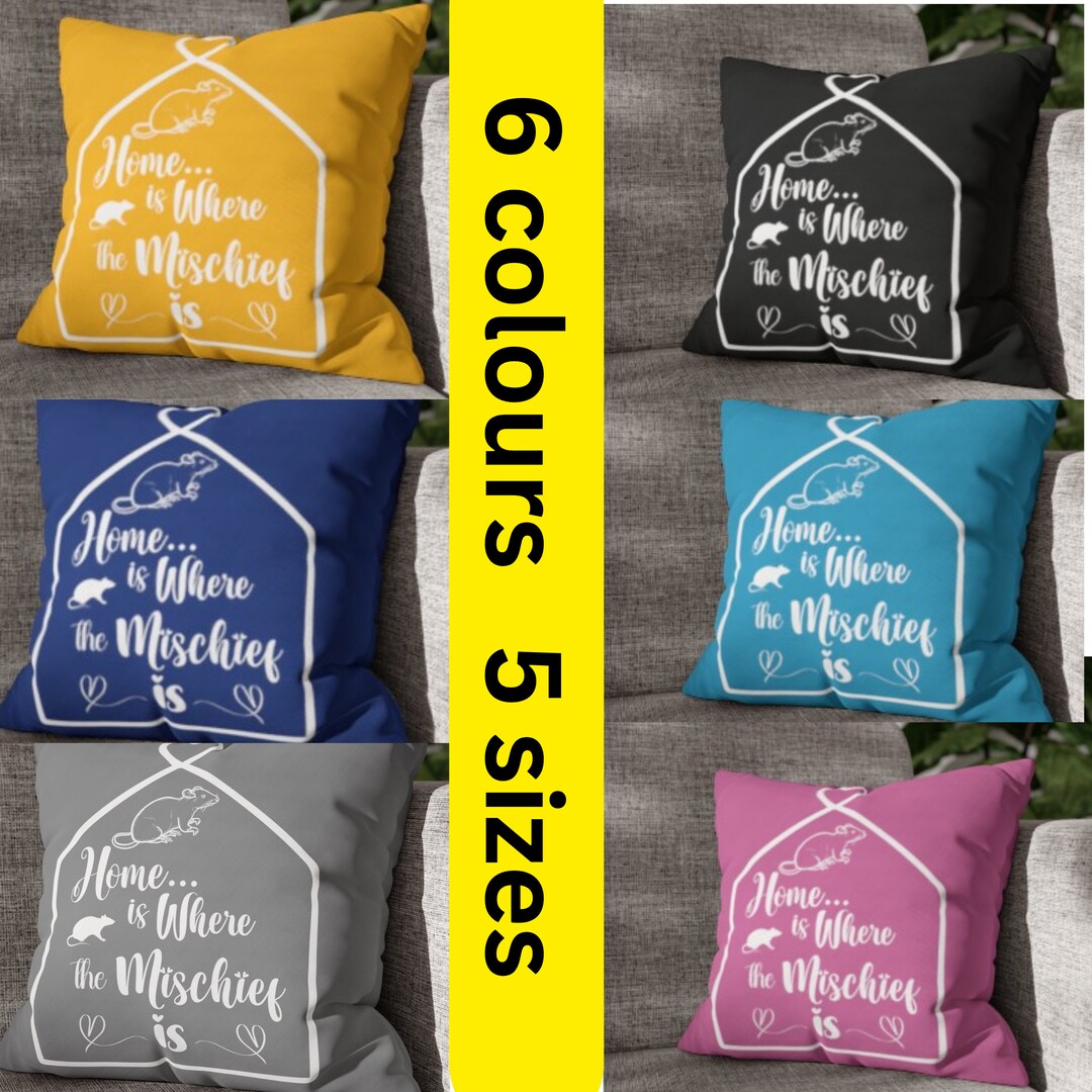 Cozy up With Our 'home is Where the Mischief Is' Rat Cushion Cover ...