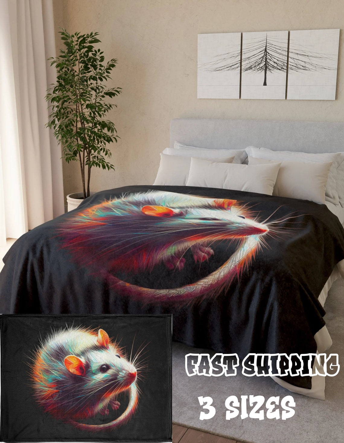 Colorful Geometric Rat Blanket 3 Sizes Keep Warm Under This Perfect ...