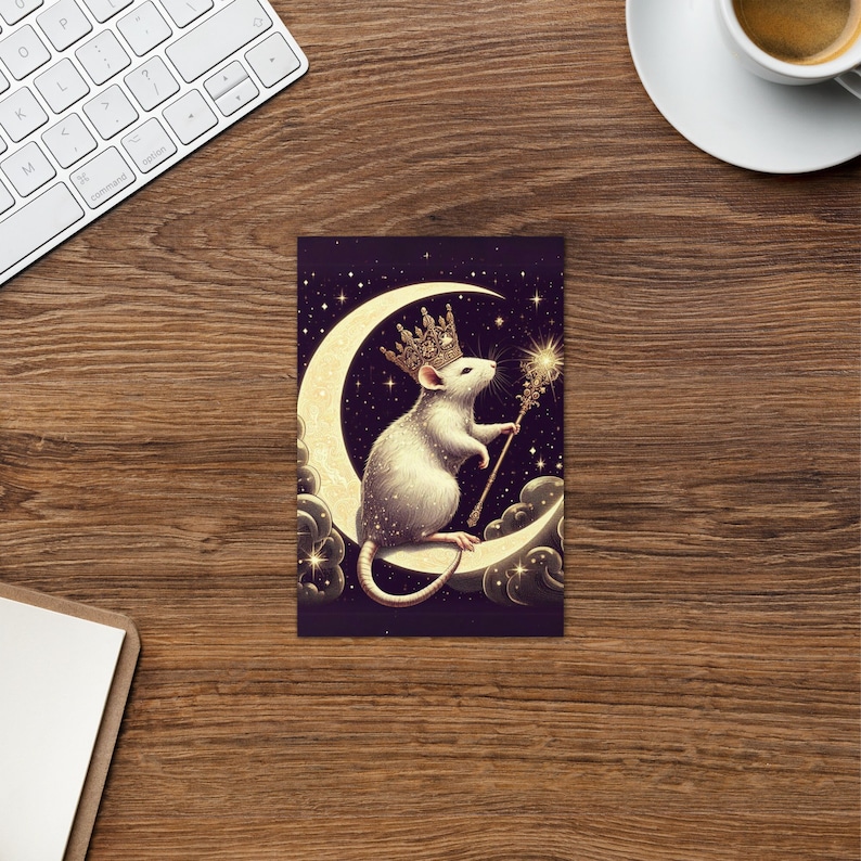 Wish a Happy Birthday to Your Ratty Friend - -celestial Rat - an Adorable Rat Birthday Card With ...