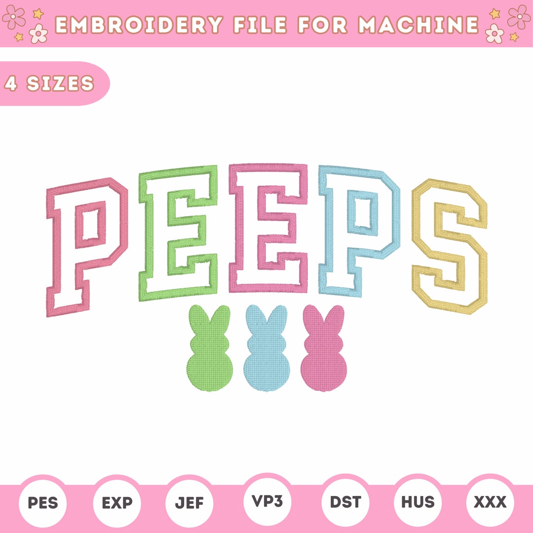 Peeps Applique Machine Embroidery Design, Easter Arched Applique Design ...