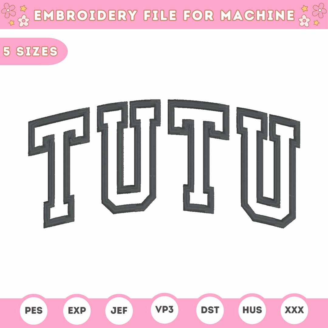 Tutu Applique Machine Embroidery Design, Hawaiian Grandma Arched ...