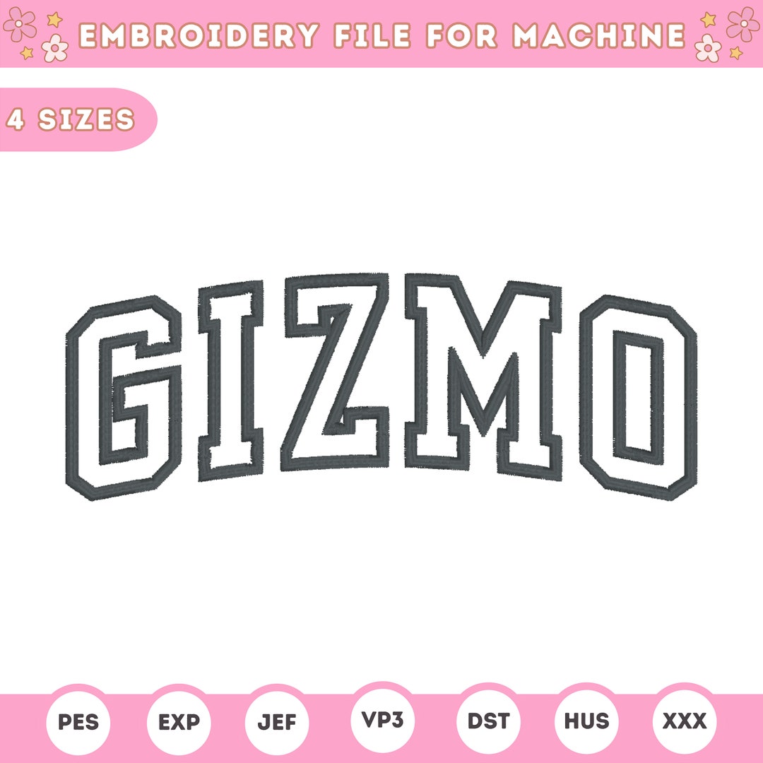 GIZMO Applique Machine Embroidery Design, GIZMO Arched Applique Design ...