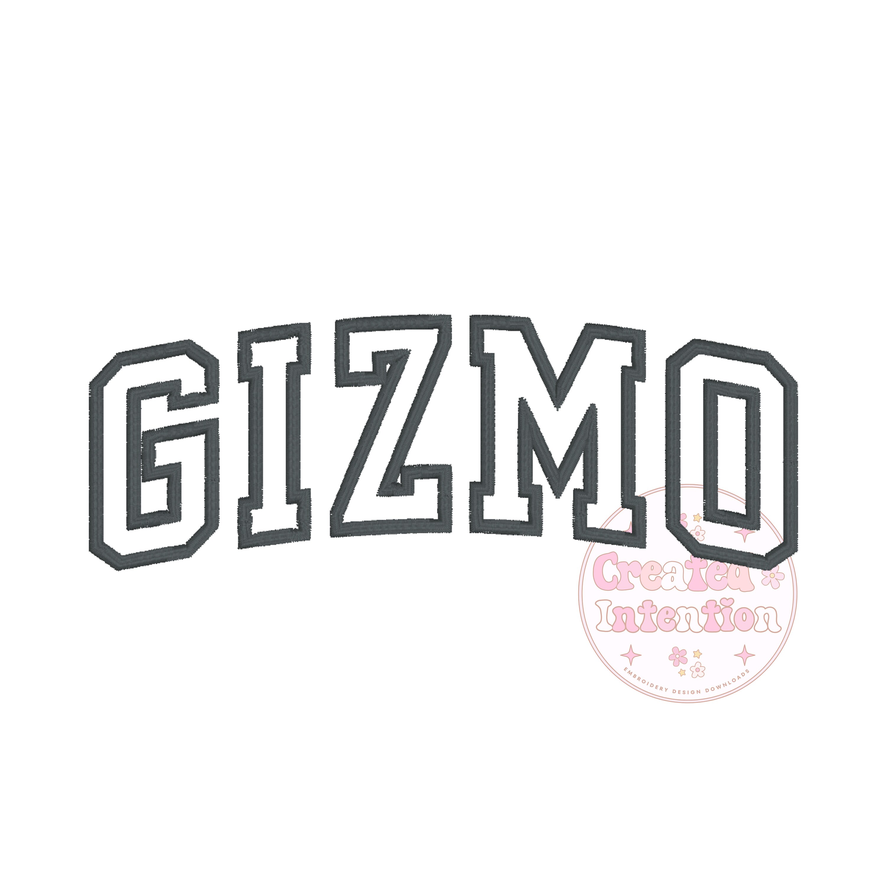 GIZMO Applique Machine Embroidery Design, GIZMO Arched Applique Design ...