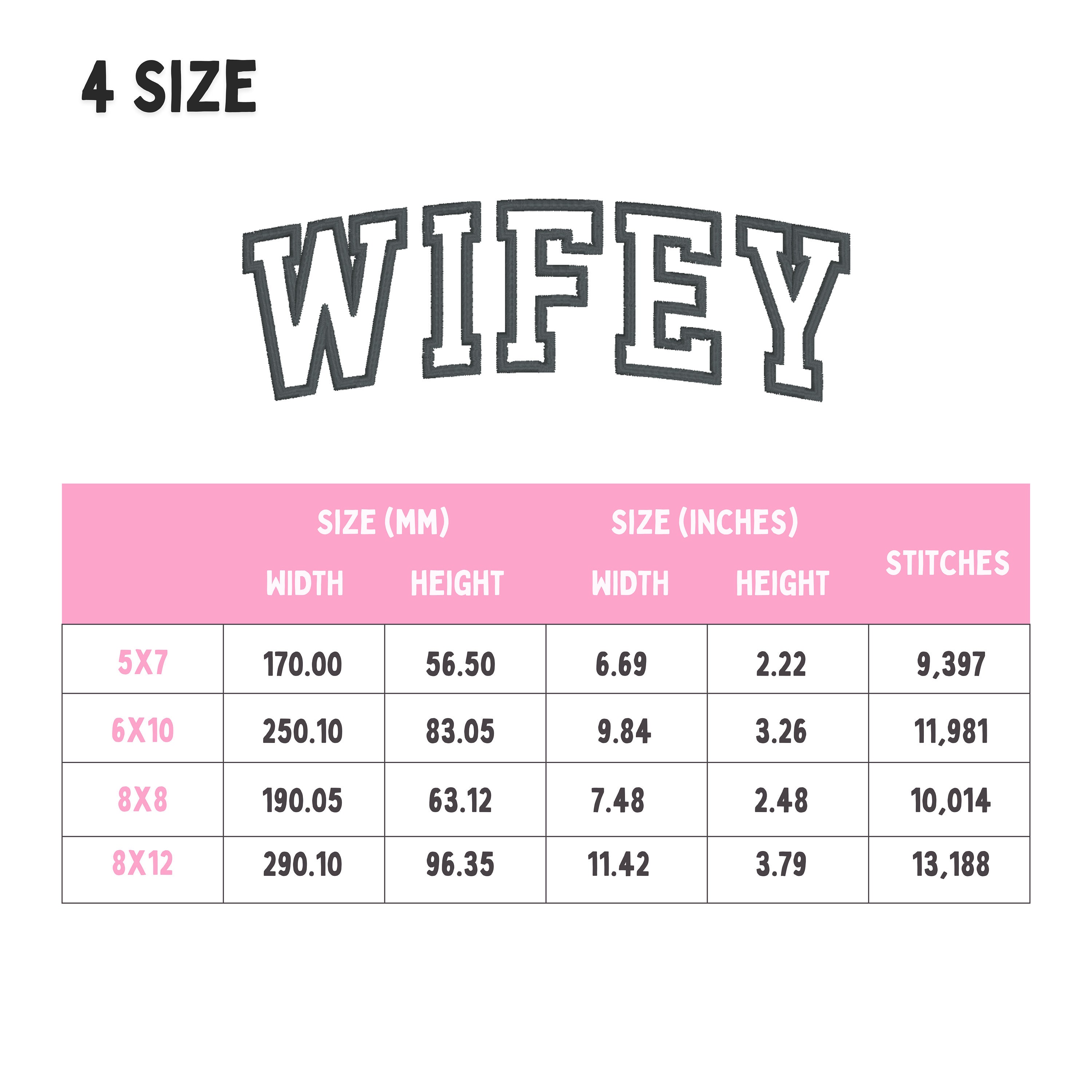 Wifey Applique Design, Wifey Embroidery Design, Wedding Gift, Teach ...