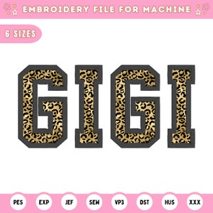 GIGI Applique Embroidery Design, Gigi Gifts From Grandkids, Gigi ...