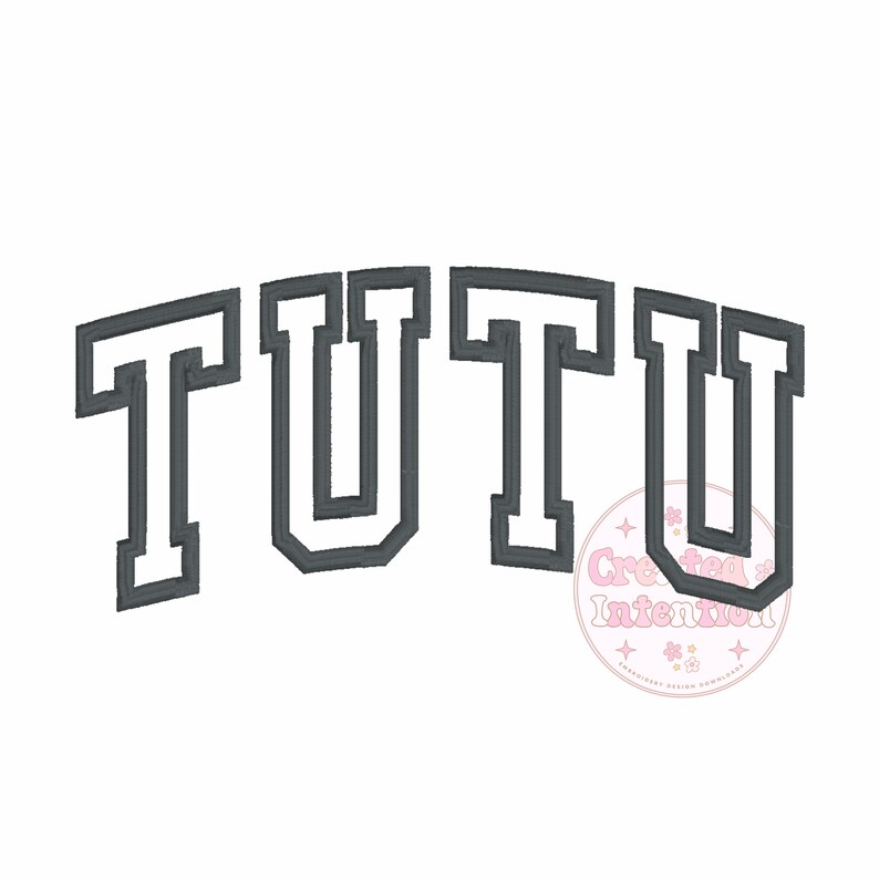 Tutu Applique Machine Embroidery Design, Hawaiian Grandma Arched ...