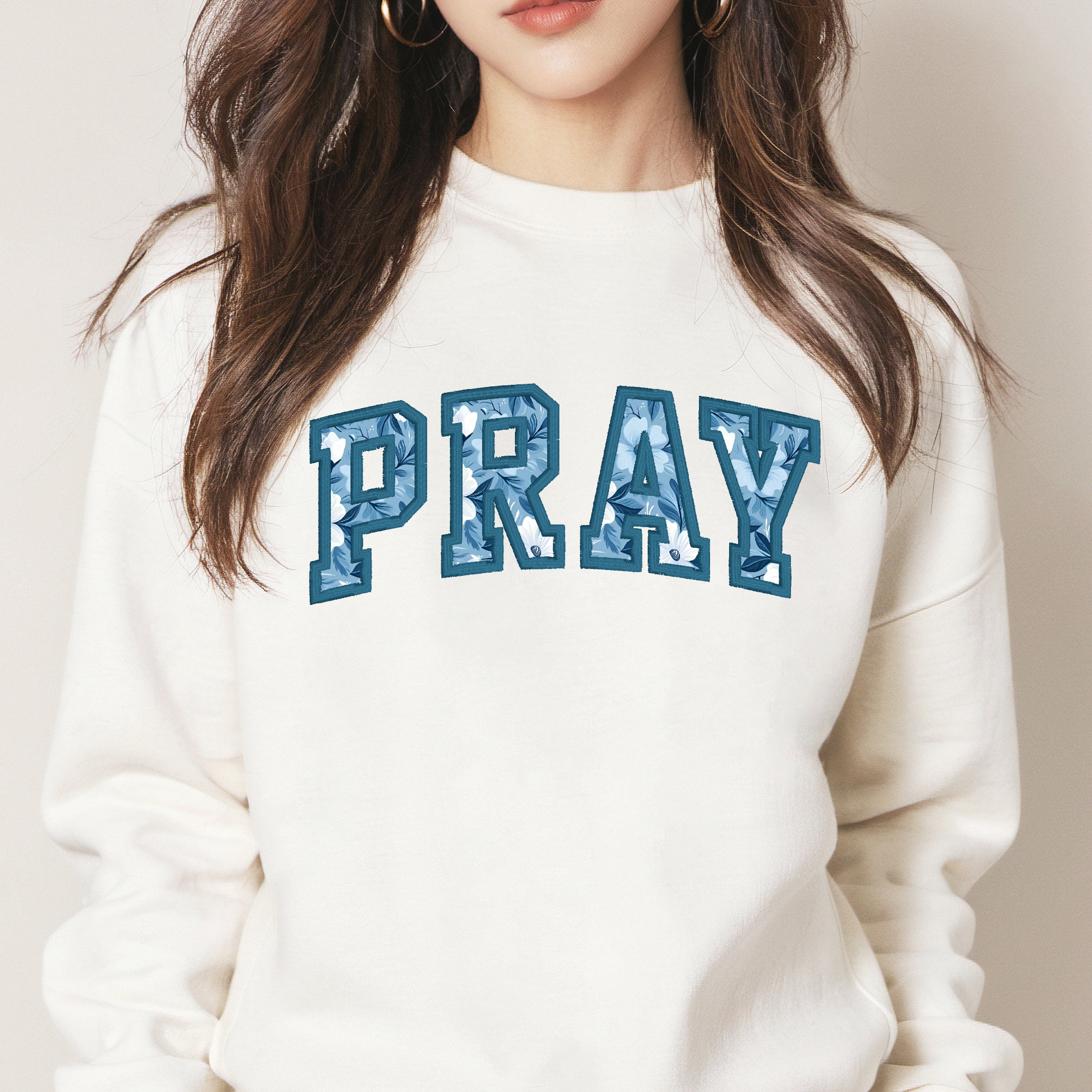 PRAY Applique Machine Embroidery Design, Christian Arched Applique ...