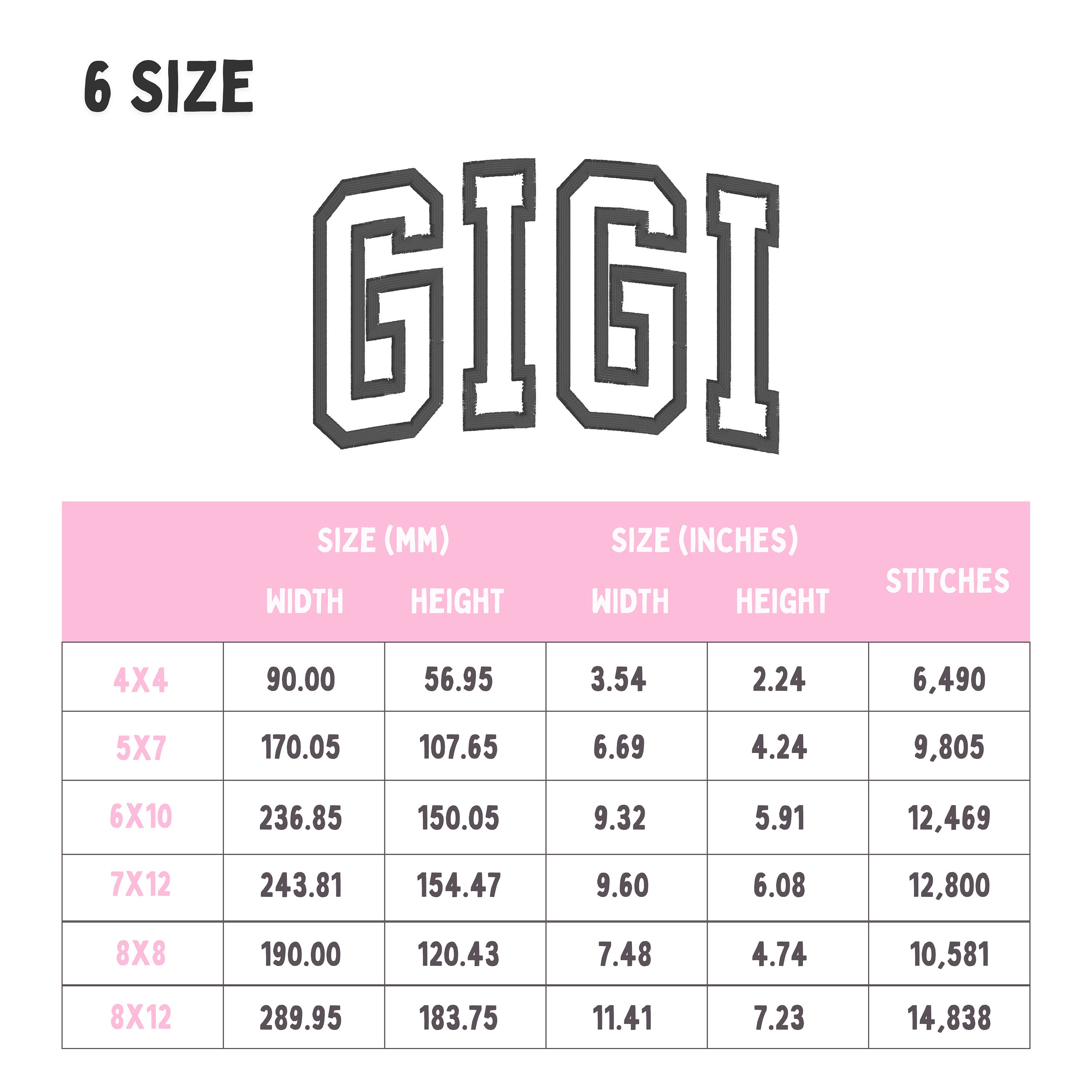 Gigi Applique Embroidery File, Gigi Embroidery Design, Machine ...