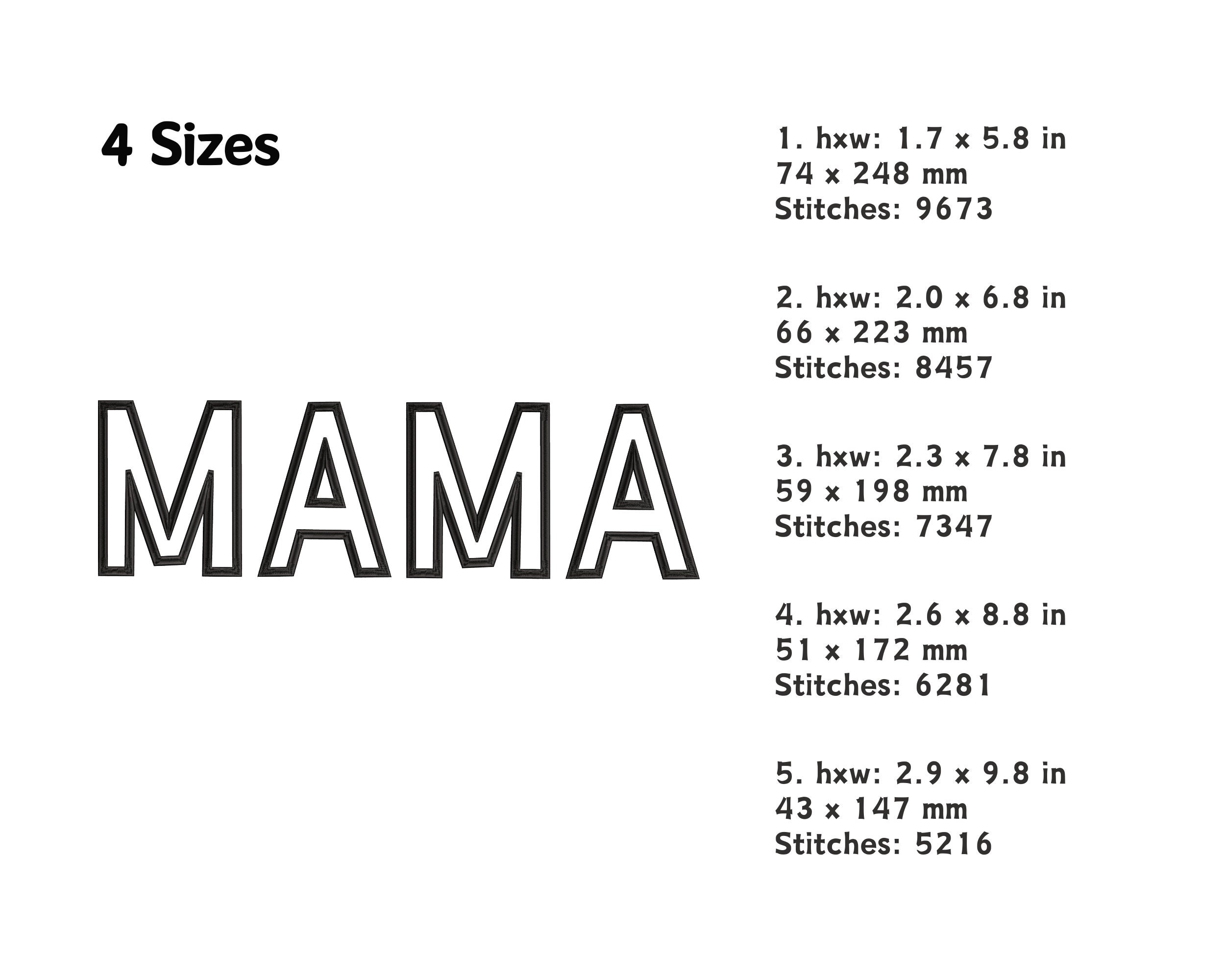 MAMA Applique Embroidery Design, Mama Arched Applique Embroidery Files ...