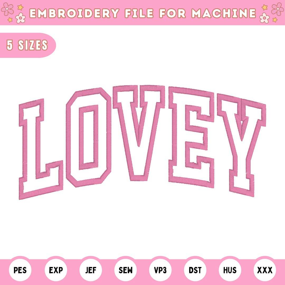 Lovey Applique Machine Embroidery Design, Valentine Day Gift, Mother's ...