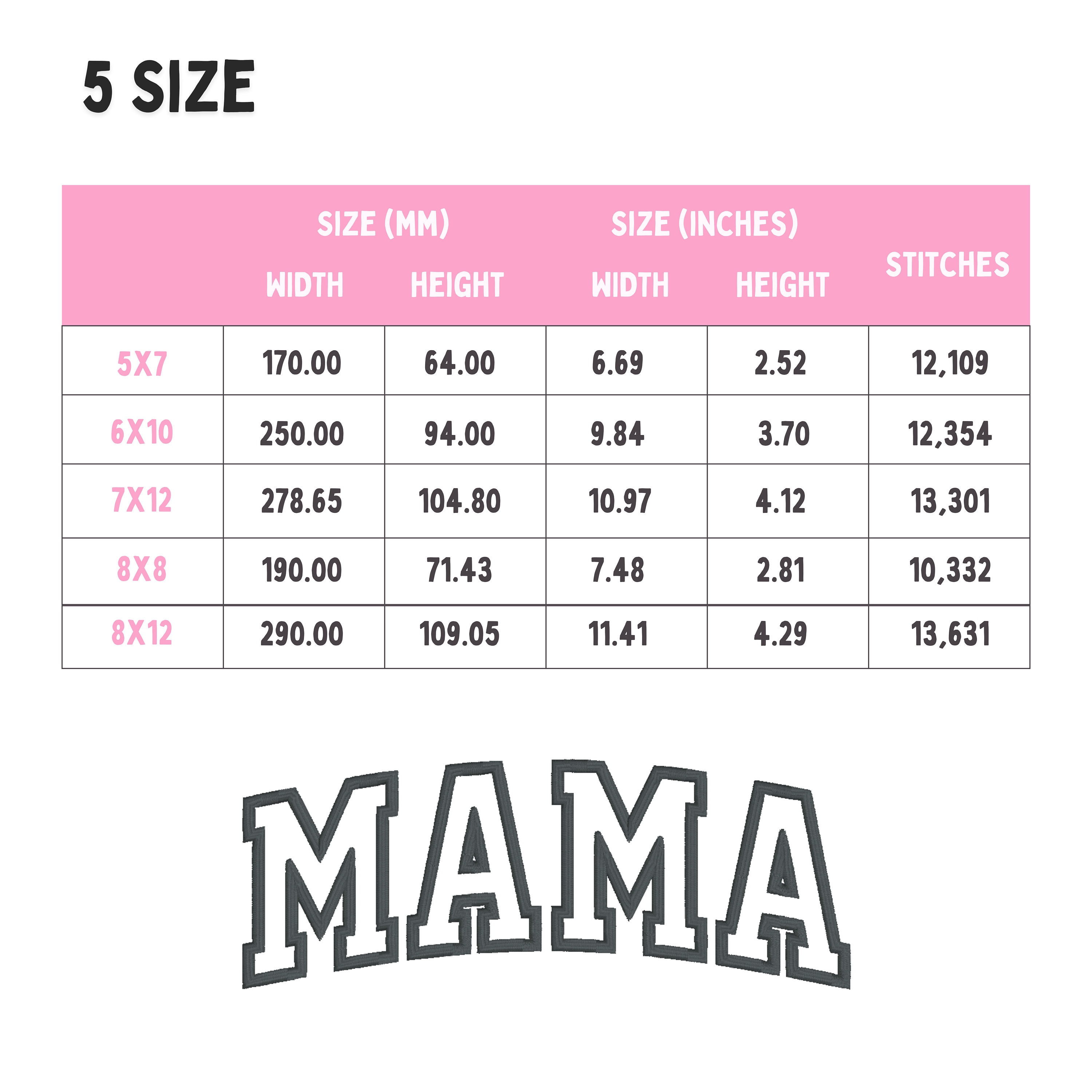 Mama Applique Machine Embroidery Design, Mama Arched Applique Design ...