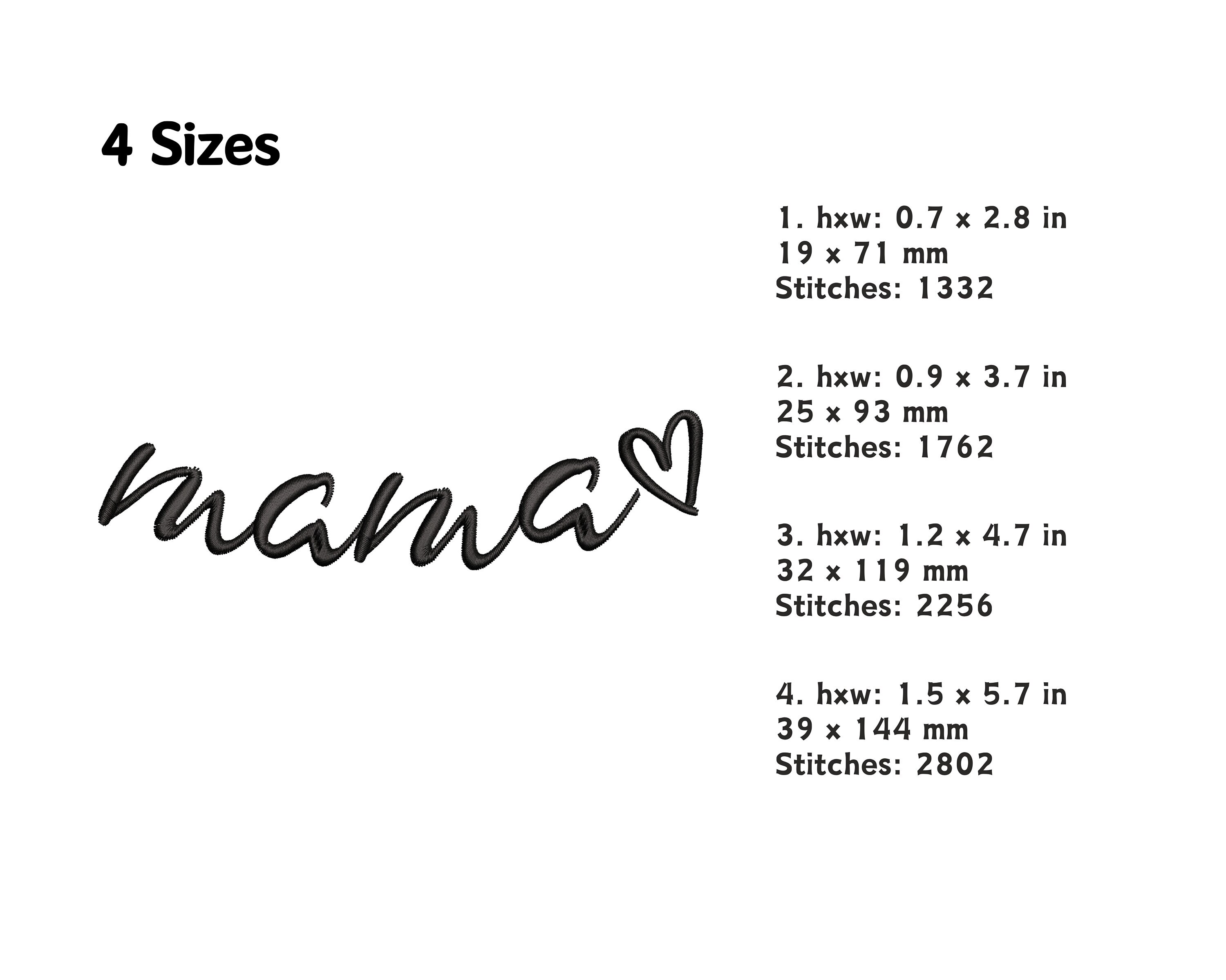 Curved Mama Machine Embroidery Design, Mama Heart Design Embroidery ...