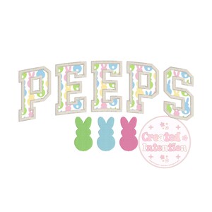 Peeps Applique Machine Embroidery Design, Easter Arched Applique Design ...