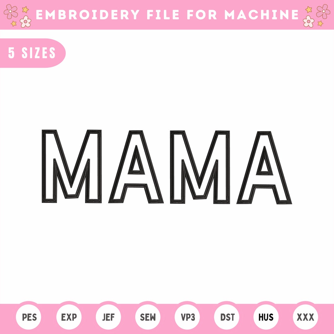 MAMA Applique Embroidery Design, Mama Arched Applique Embroidery Files ...