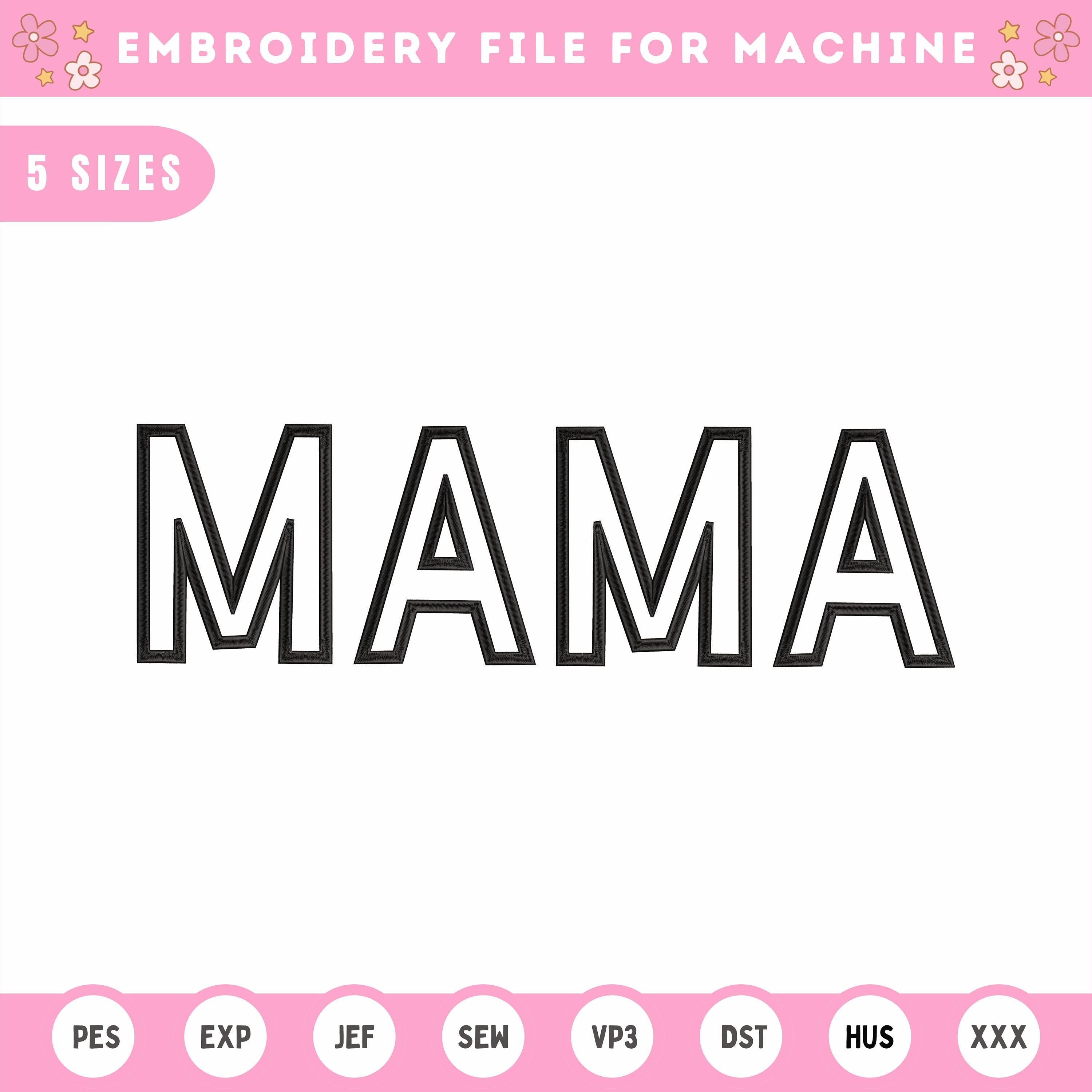 MAMA Applique Embroidery Design, Mama Arched Applique Embroidery Files ...
