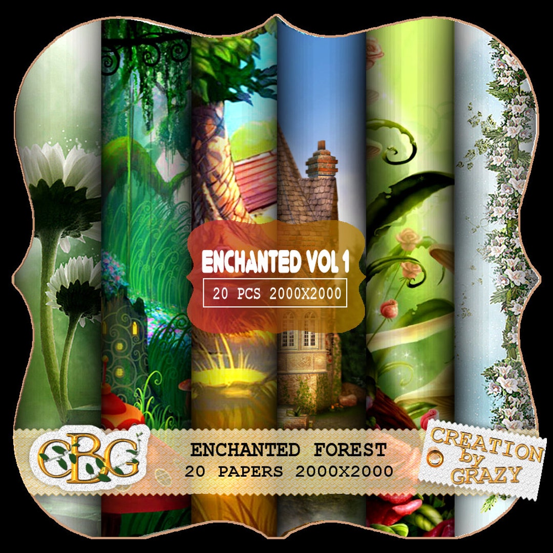 Enchanted Forest Theme Papers VOL I CU by Grazy Scrapbook Scrap Kit ...