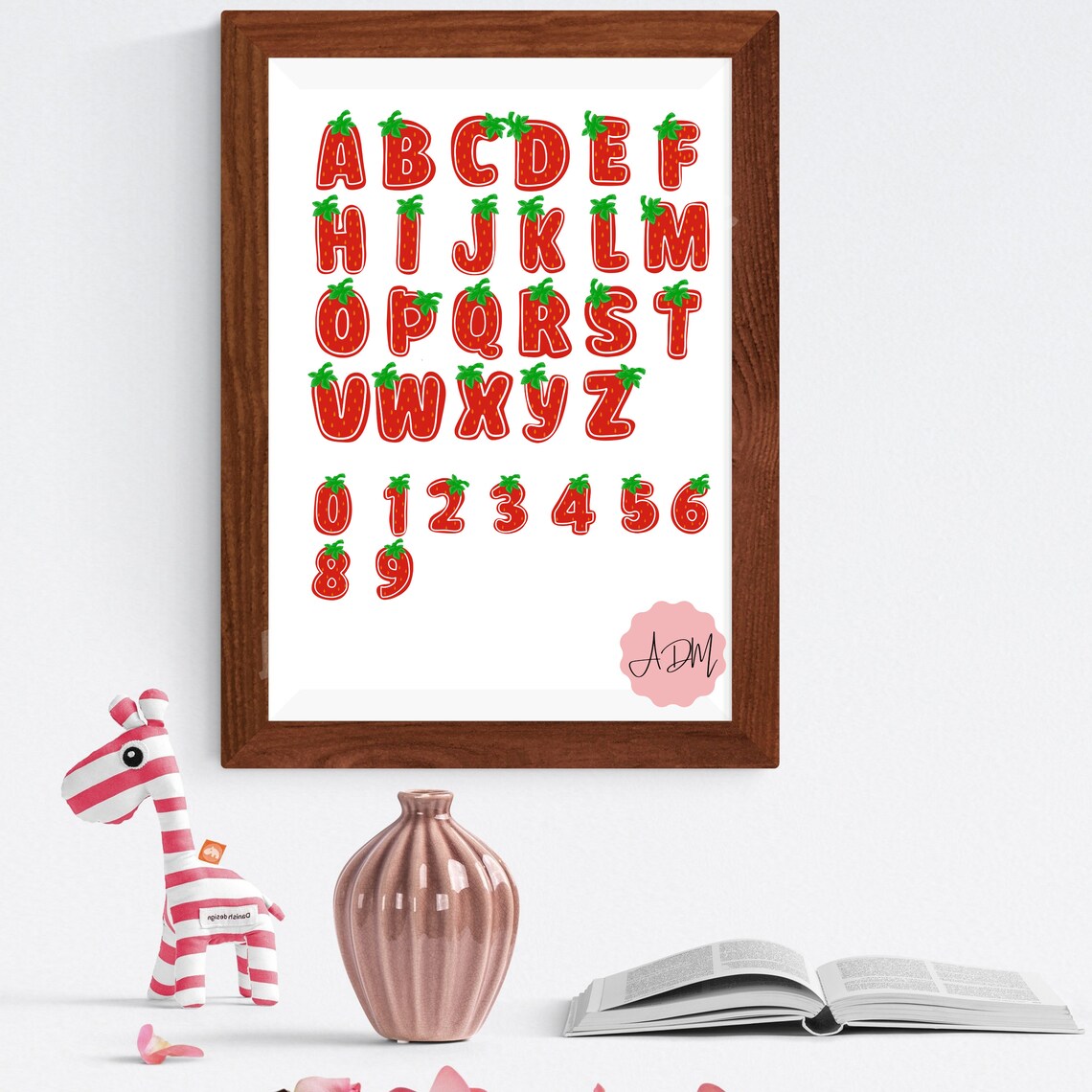 Strawberry Alphabet Letters Clipart Png,strawberry Numbers,letter ...