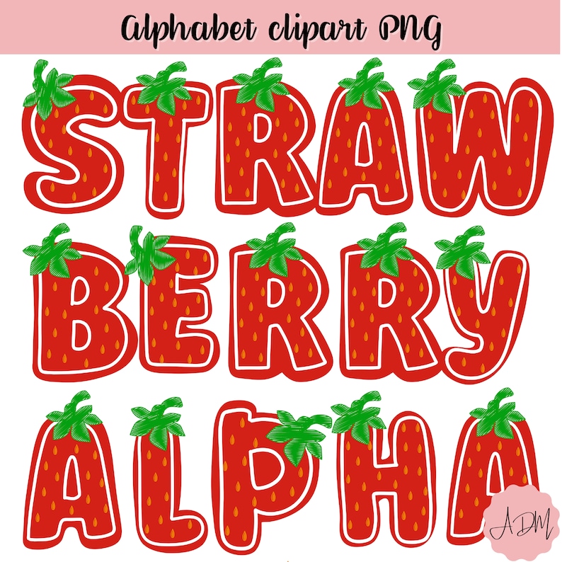 Strawberry Alphabet Letters Clipart Png,strawberry Numbers,letter ...