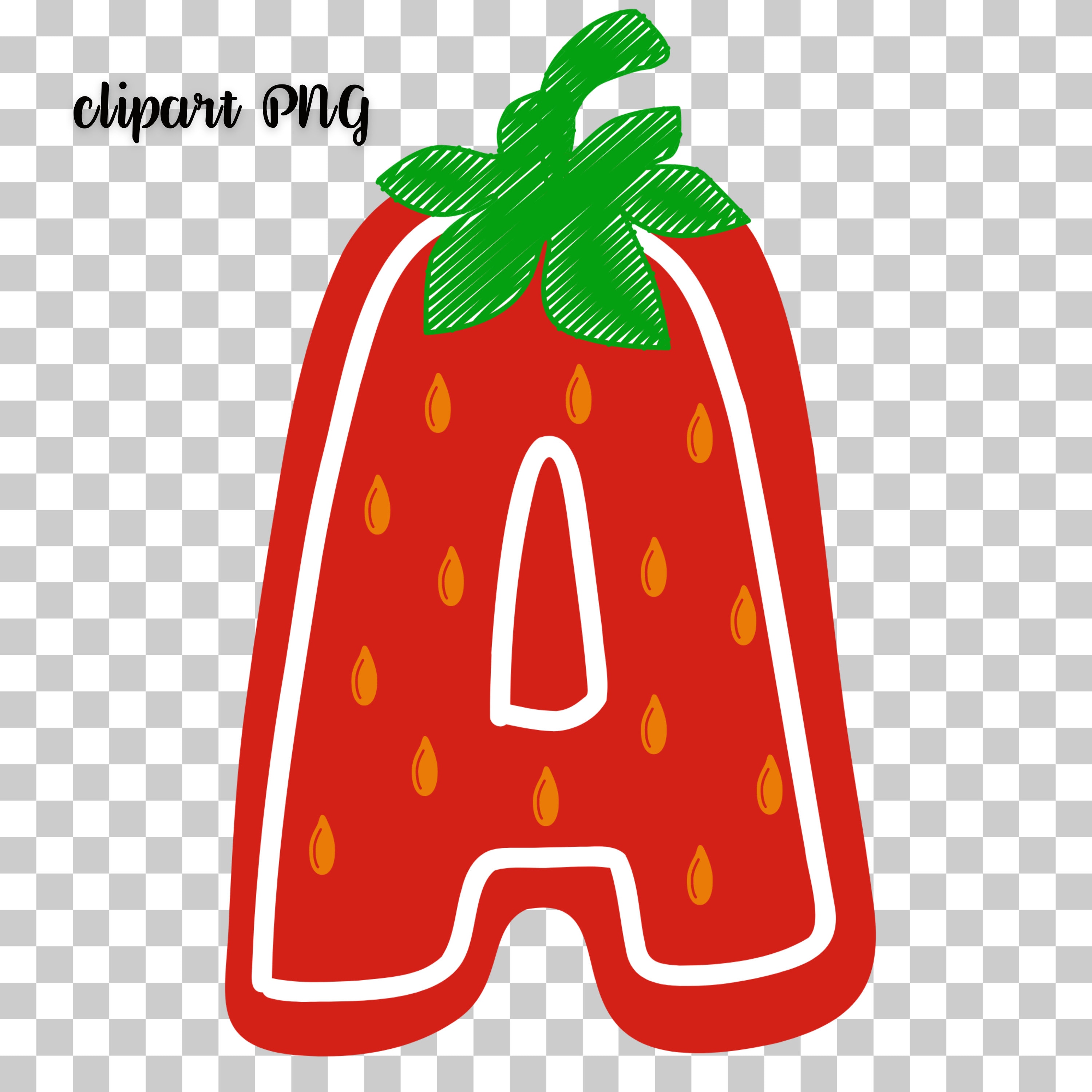 Strawberry Alphabet Letters Clipart Png,strawberry Numbers,letter ...