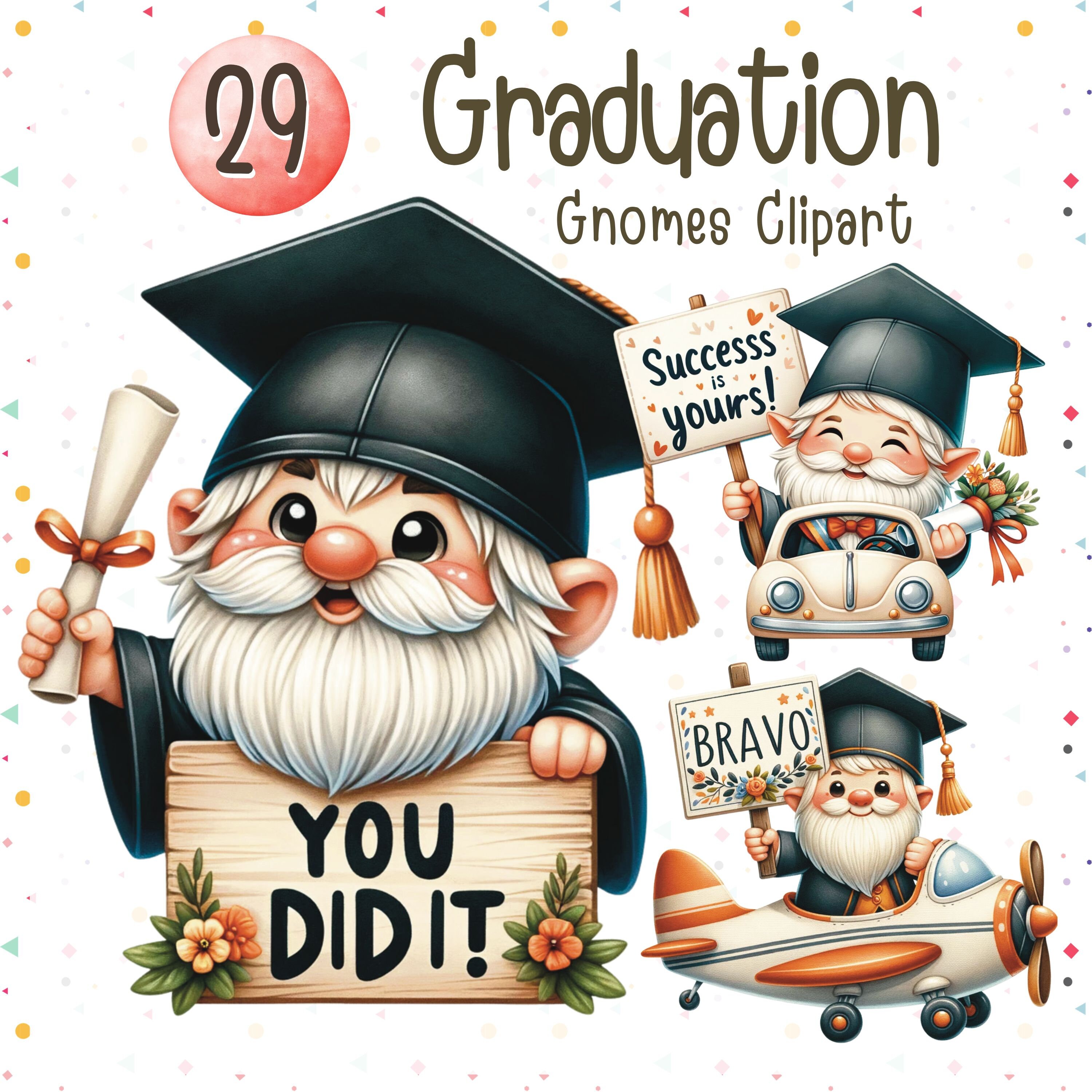 Graduation Gnome Clipart, Congratulations Png, Congratulations Gnomes ...