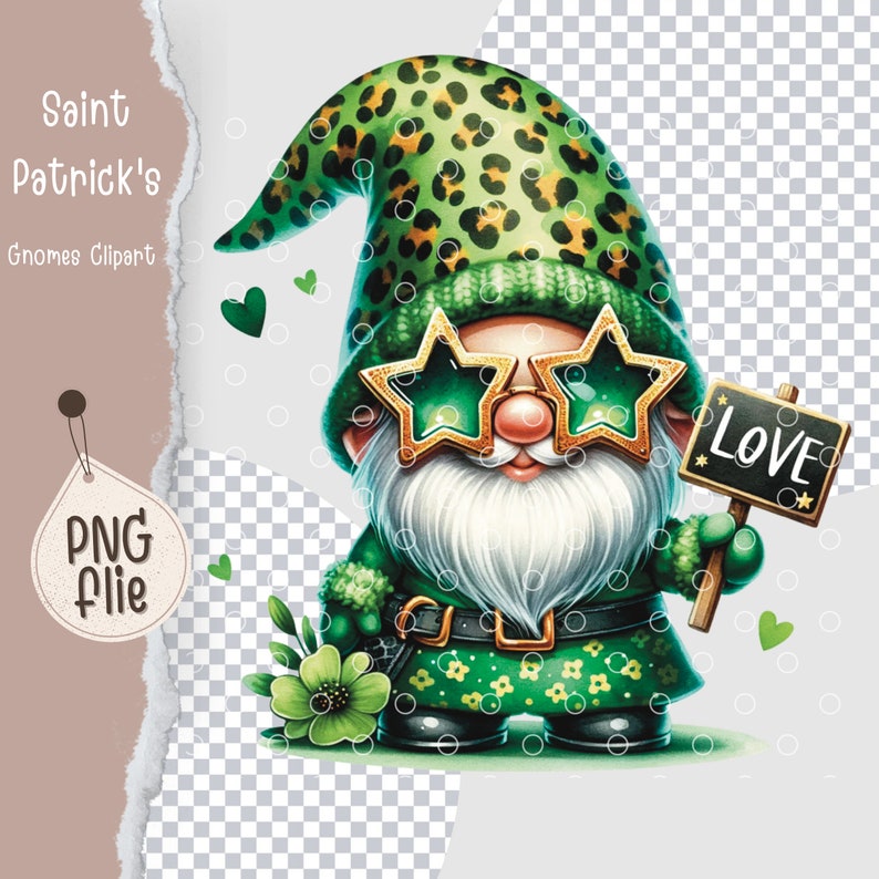St Patrick Gnomes Clipart Watercolor PNG Saint Patrick Day, Commercial ...