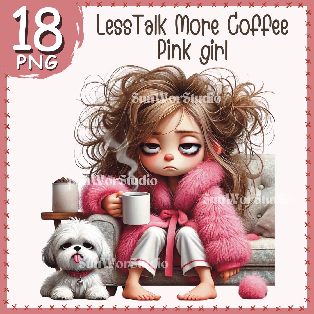Grumpy Girl Clipart Bundle: Coffee Lover PNG (digital Download) - Etsy