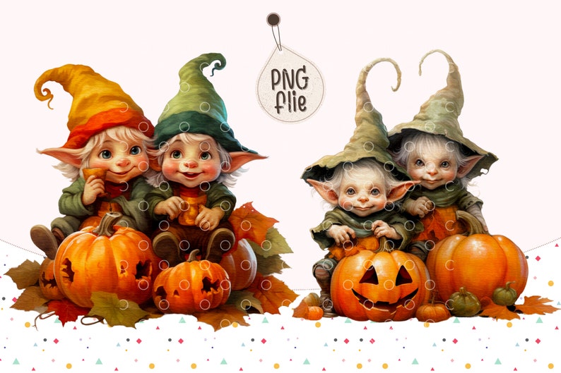 Autumn Clipart Cozy Autumn Elf Autumn Elves Clipart - Etsy