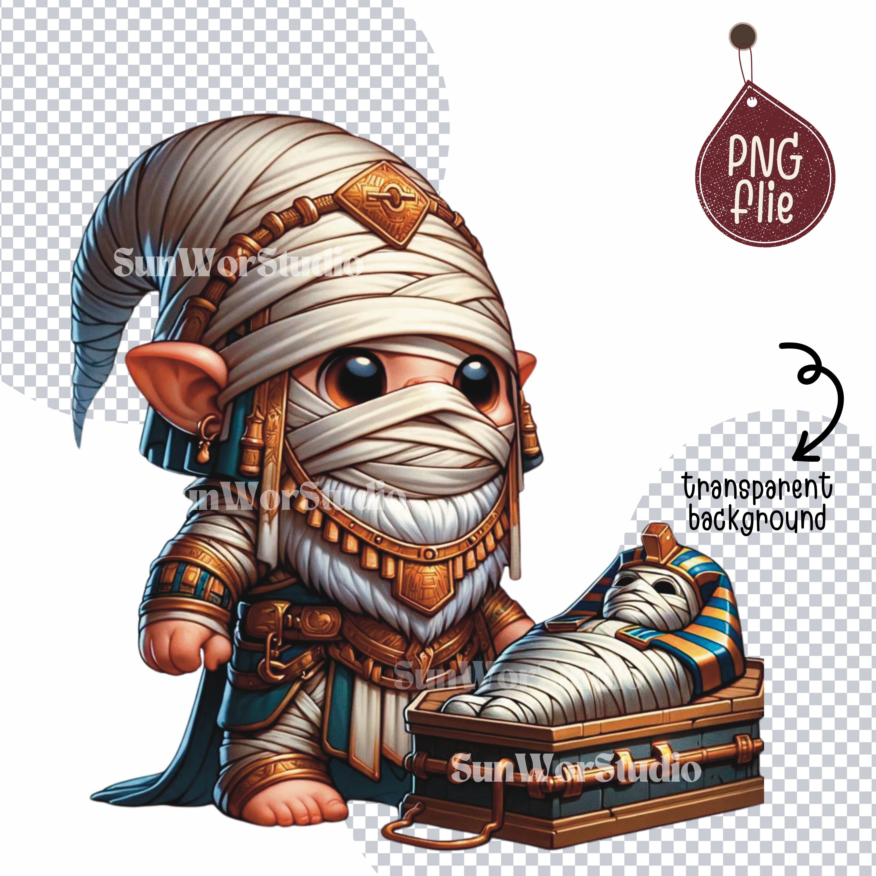 Watercolor Halloween Mummy Clipart, Halloween PNG, Cute Halloween ...