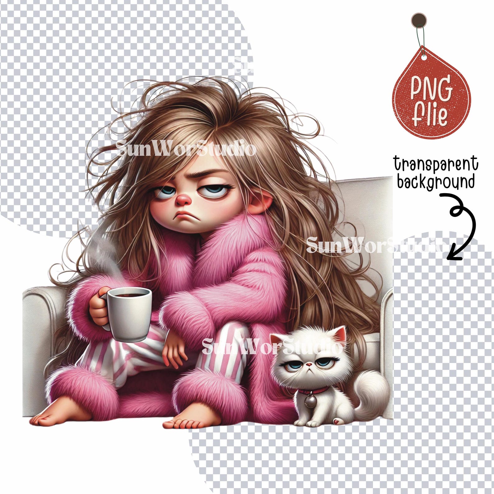 Grumpy Girl Clipart Bundle: Coffee Lover PNG (digital Download) - Etsy