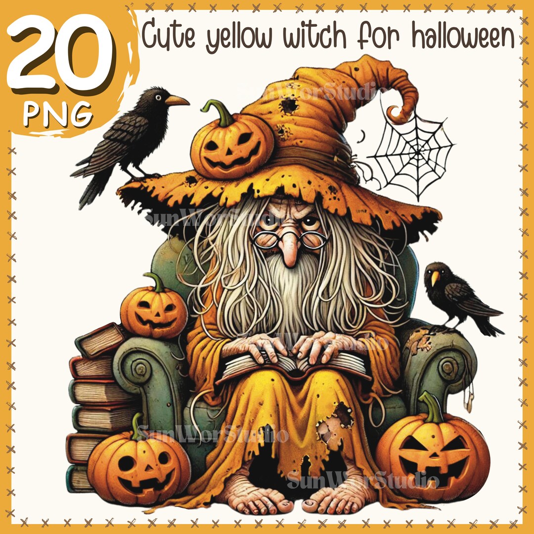 Creepy Witch Clipart: Halloween PNG Bundle (digital Download) - Etsy