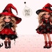 Halloween Clipart Cute Red Witch Cartoon Witch Sublimation - Etsy