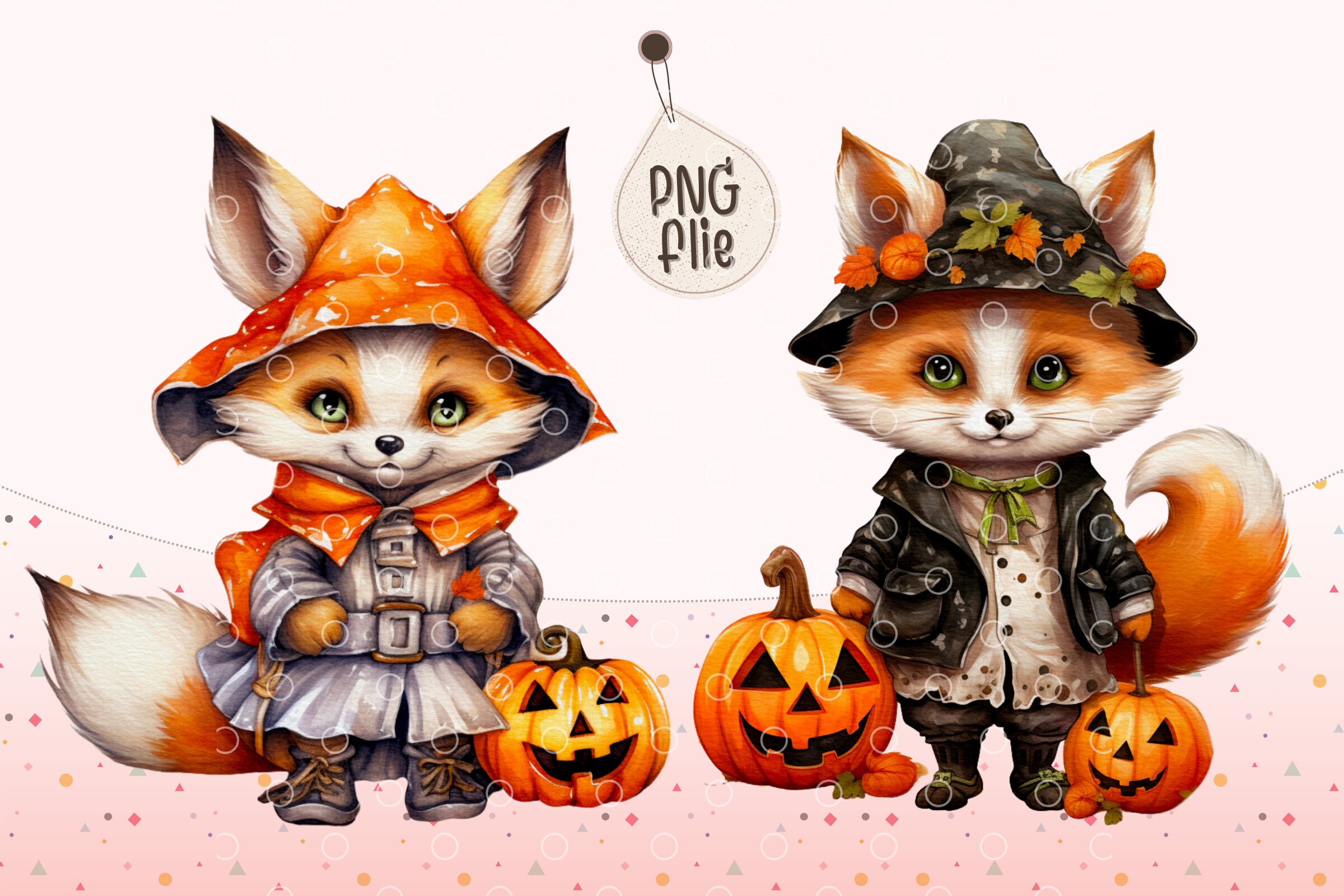 Halloween Fox Clipart Halloween PNG Witch Fox Wildlife - Etsy