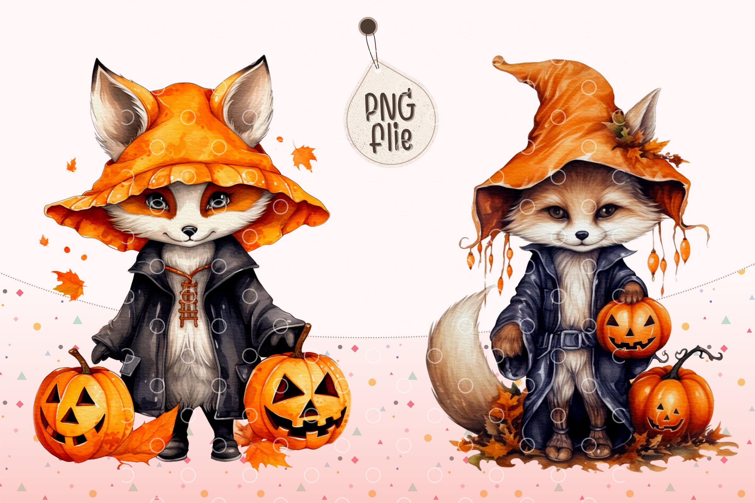 Halloween Fox Clipart Halloween PNG Witch Fox Wildlife - Etsy