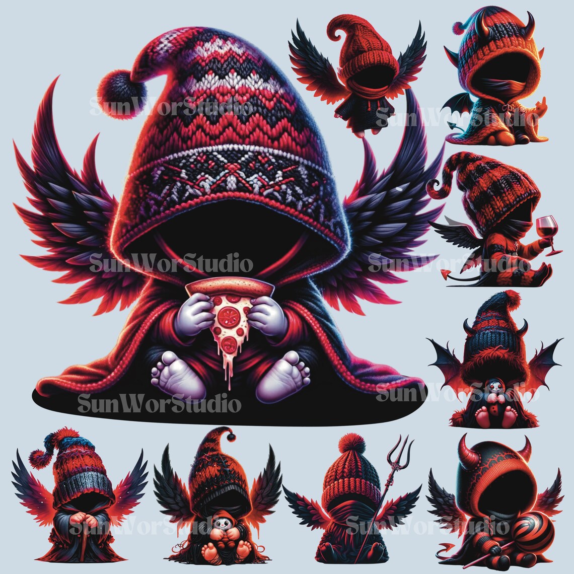 Devil PNG Clipart, Cartoon Devils Images Bundle, Sublimation Design ...