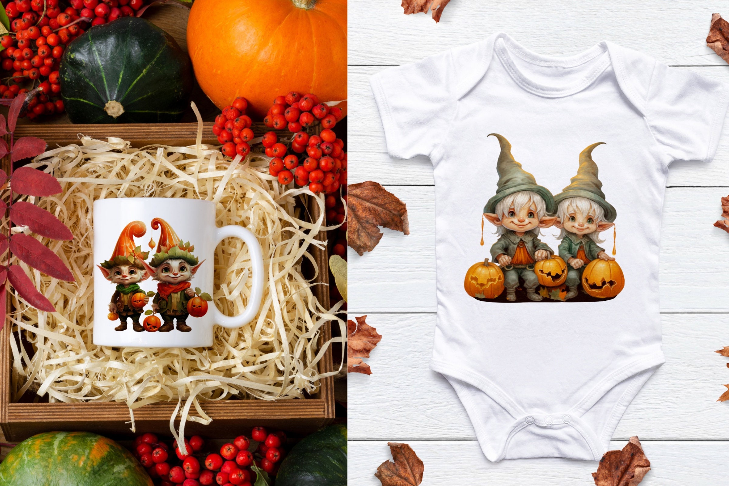 Autumn Clipart Cozy Autumn Elf Autumn Elves Clipart - Etsy