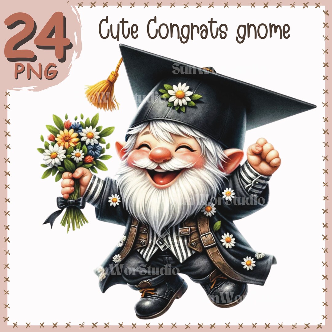 Graduation Gnome Clipart, Congratulations Png, Congratulations Gnomes ...