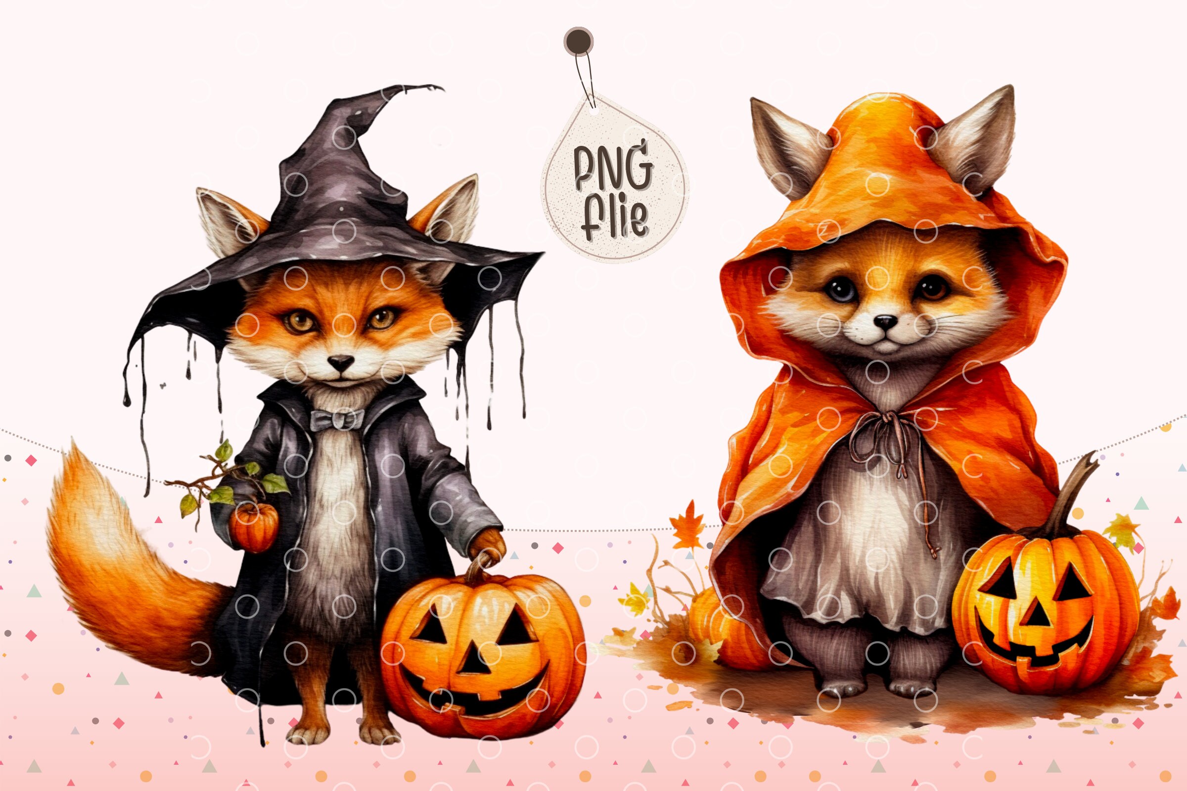 Halloween Fox Clipart Halloween PNG Witch Fox Wildlife - Etsy