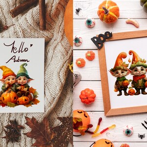 Autumn Clipart Cozy Autumn Elf Autumn Elves Clipart - Etsy