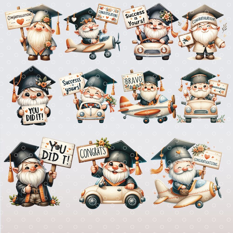 Graduation Gnome Clipart, Congratulations Png, Congratulations Gnomes ...