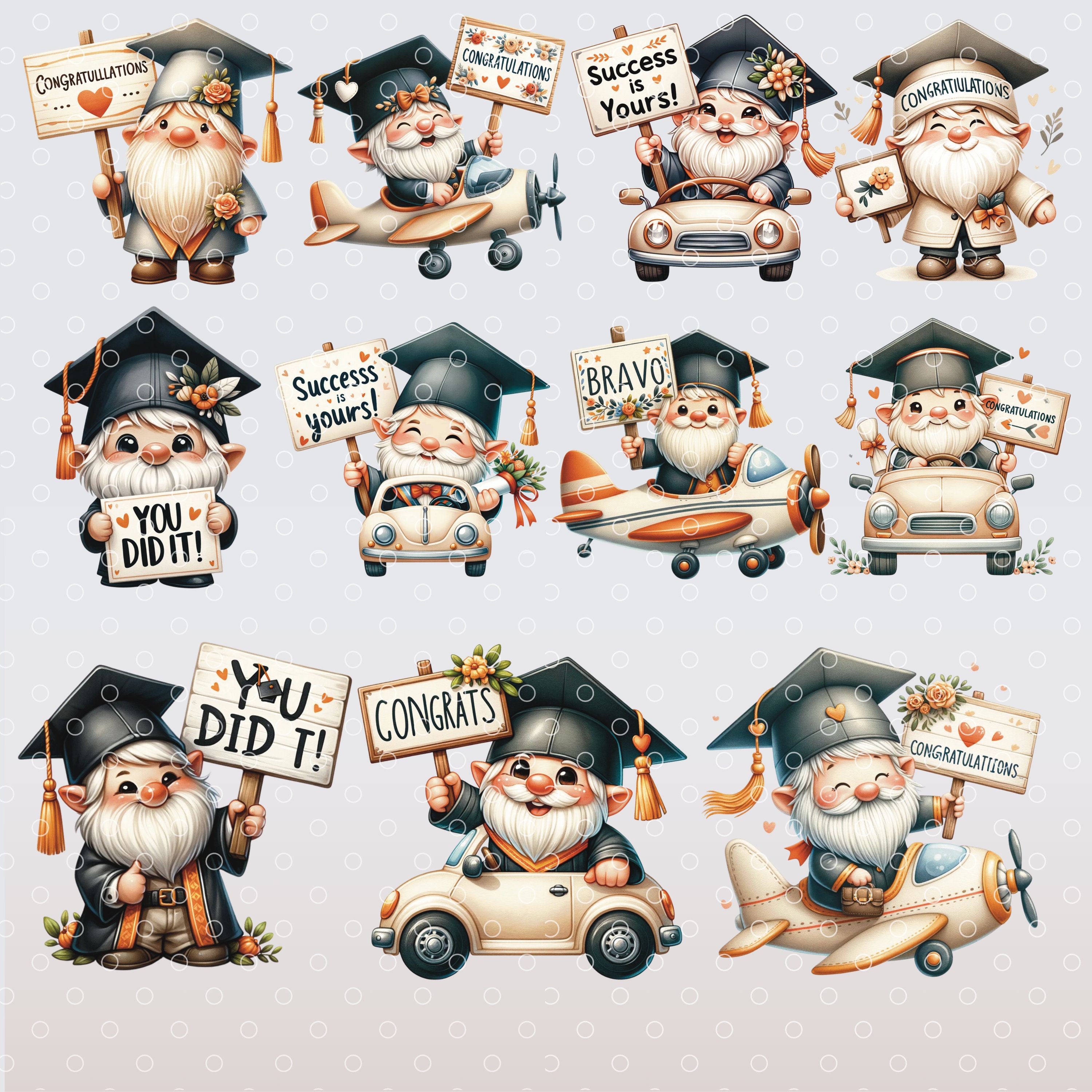 Graduation Gnome Clipart, Congratulations Png, Congratulations Gnomes ...