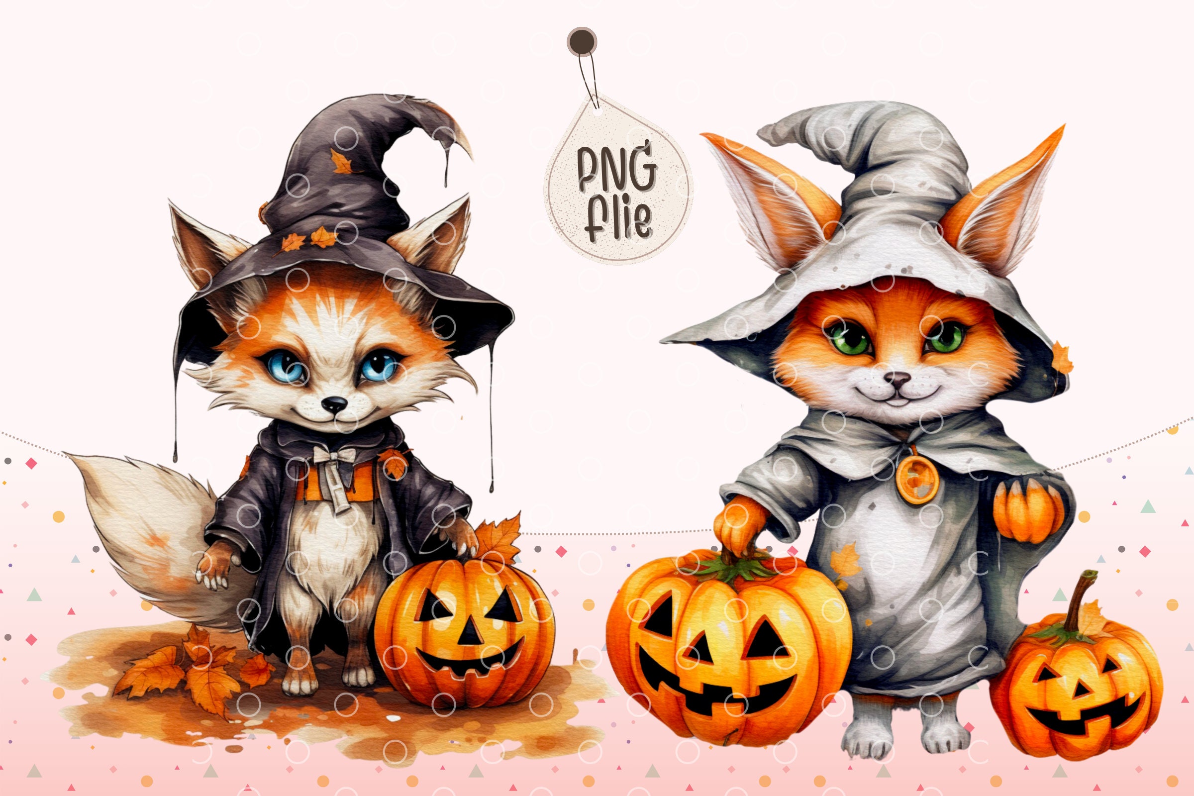Halloween Fox Clipart Halloween PNG Witch Fox Wildlife - Etsy