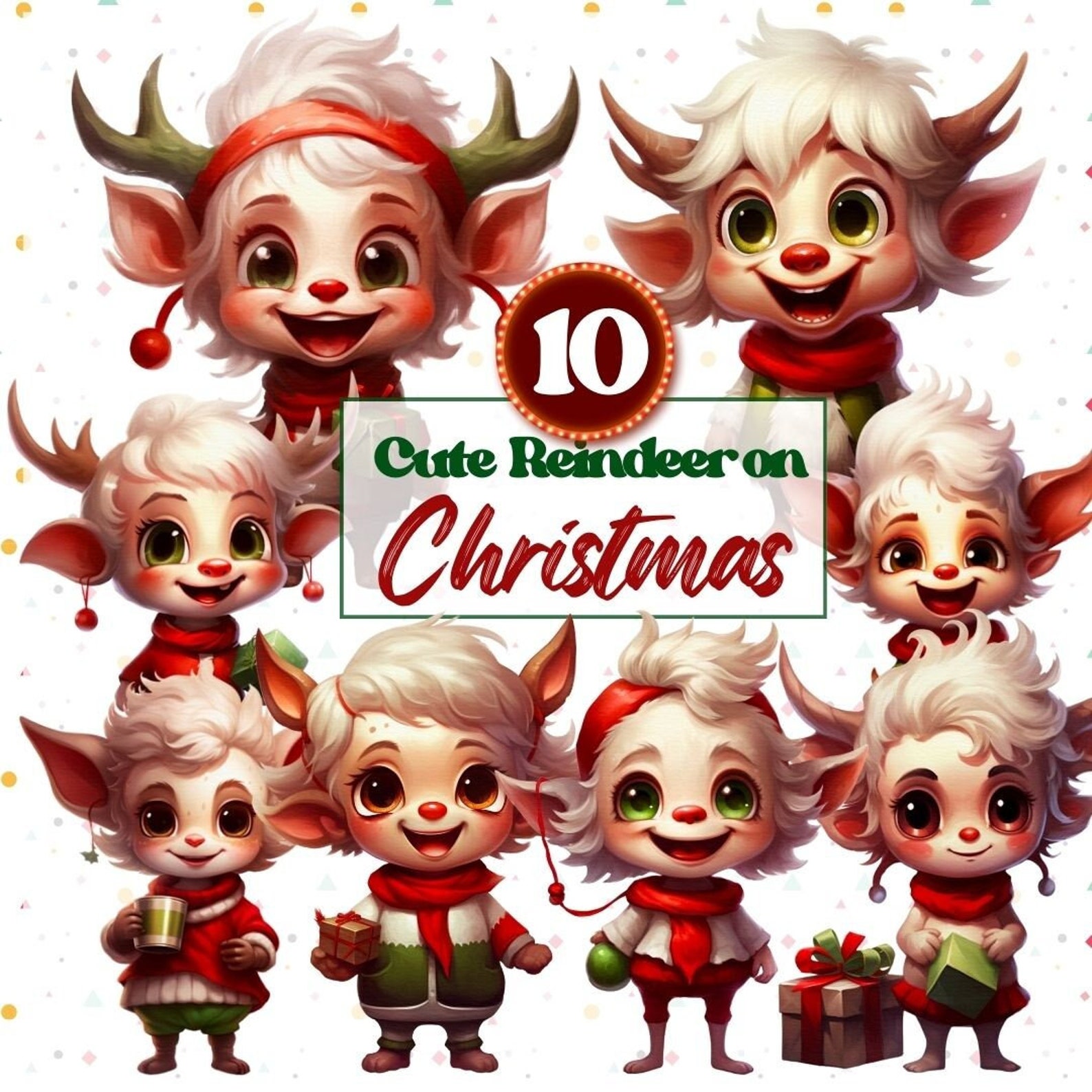 Christmas Clipart, Reindeer Clipart, Christmas Reindeer PNG, Santa ...