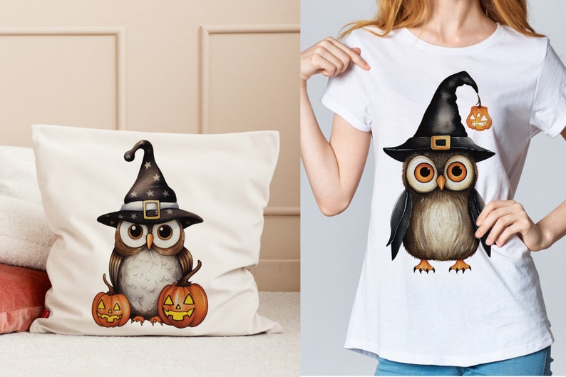Halloween Owl Clipart Halloween PNG Witch Owl Wildlife - Etsy