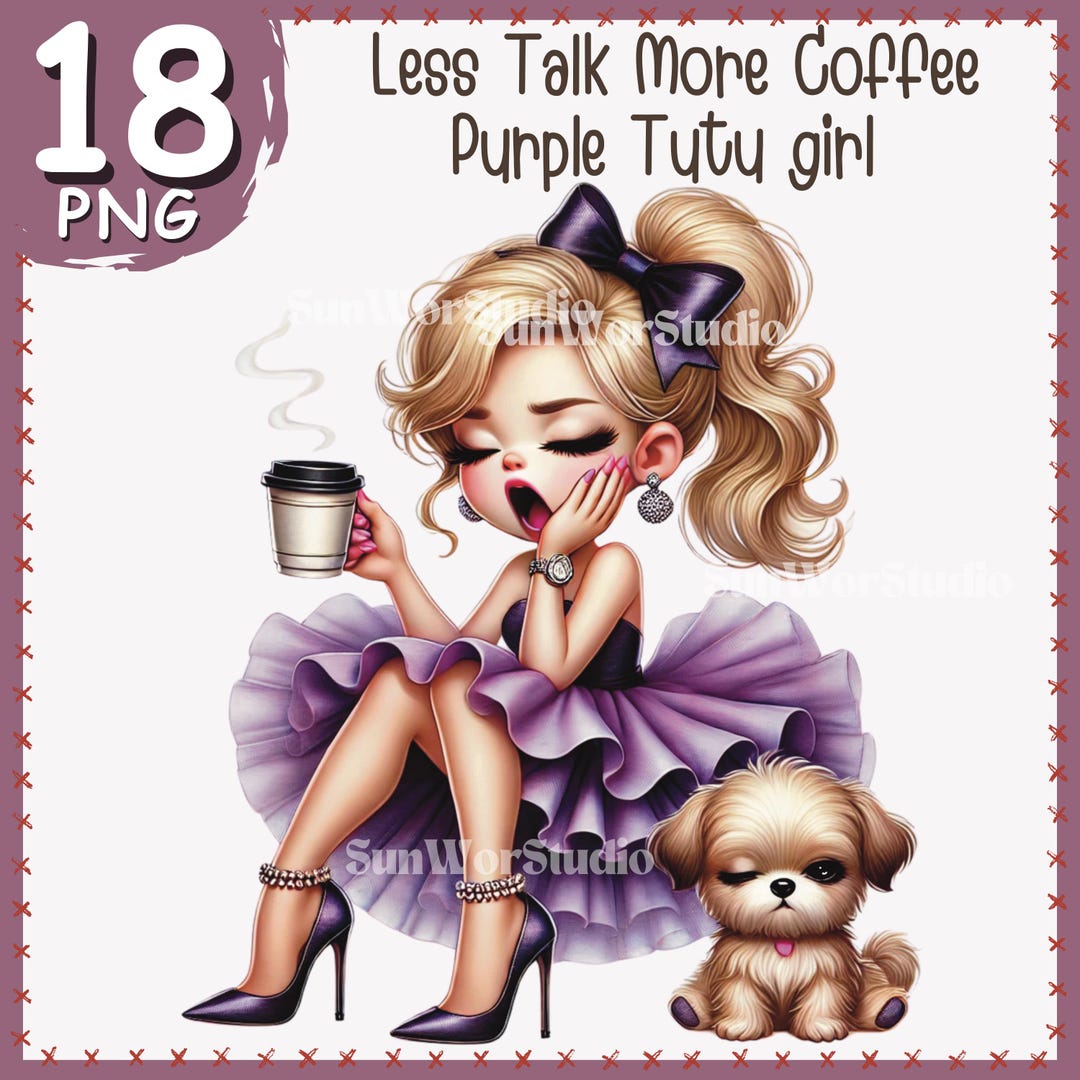 Early Morning | Less Talk More Coffee | Grumpy Girl Clipart Bundle ...