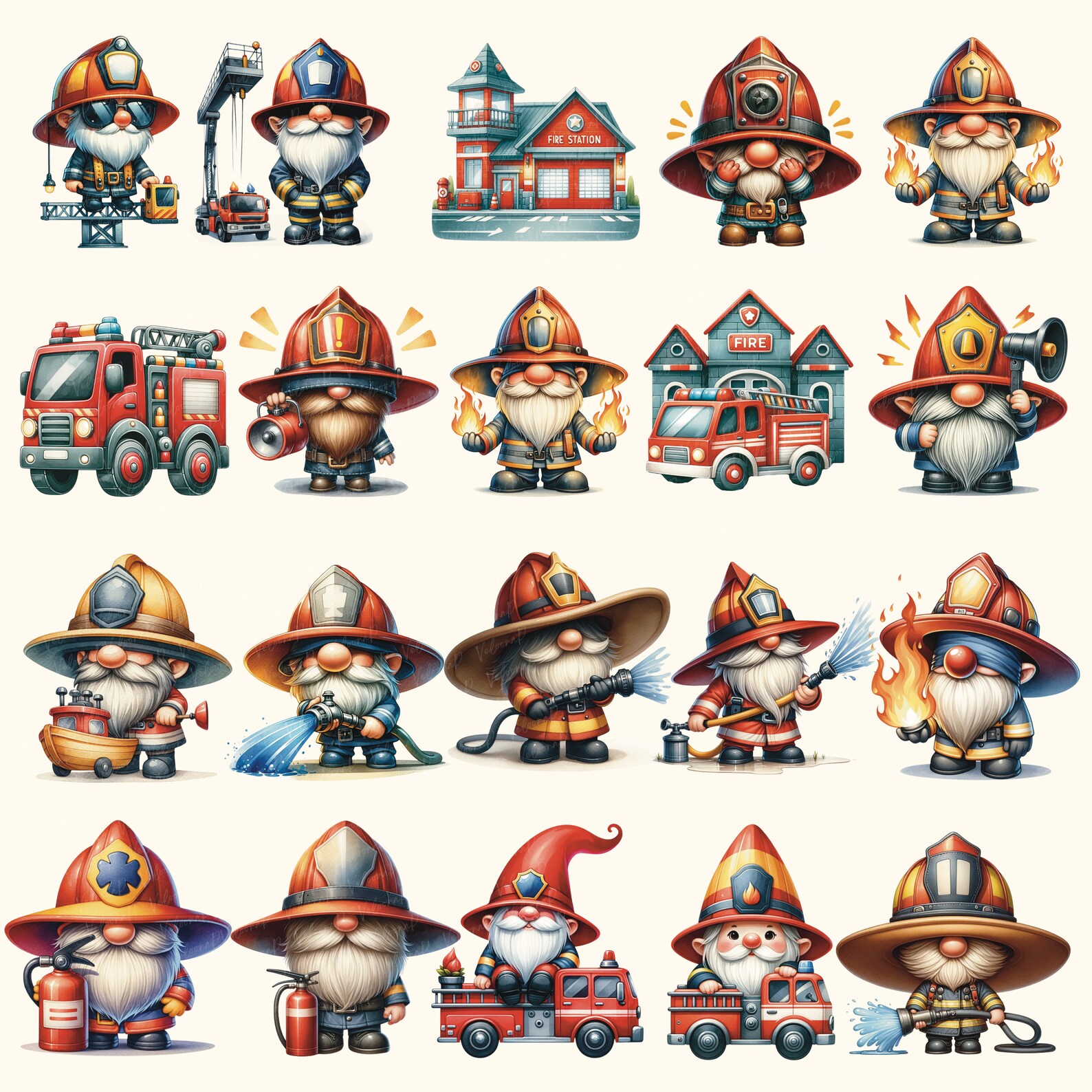 Firefighter Gnomes Png Sublimation Design Download, Firefighter Png ...