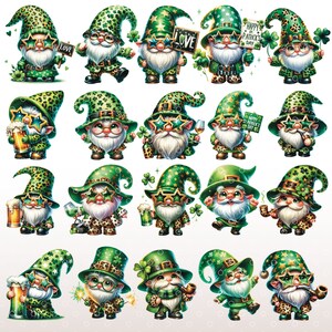 St Patrick Gnomes Clipart Watercolor PNG Saint Patrick Day, Commercial ...