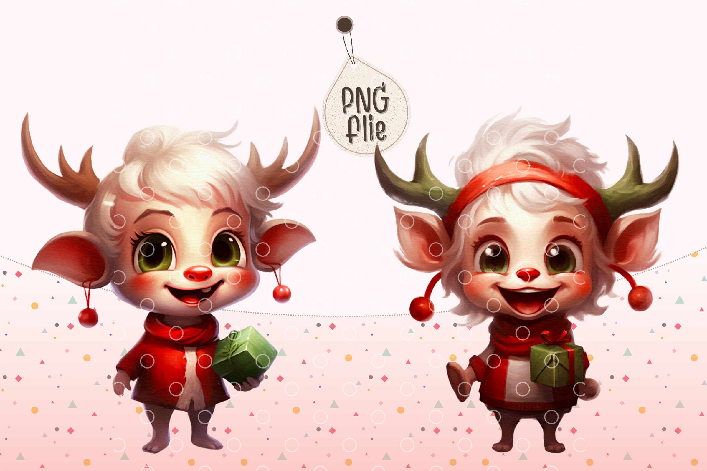 Christmas Clipart, Reindeer Clipart, Christmas Reindeer PNG, Santa ...