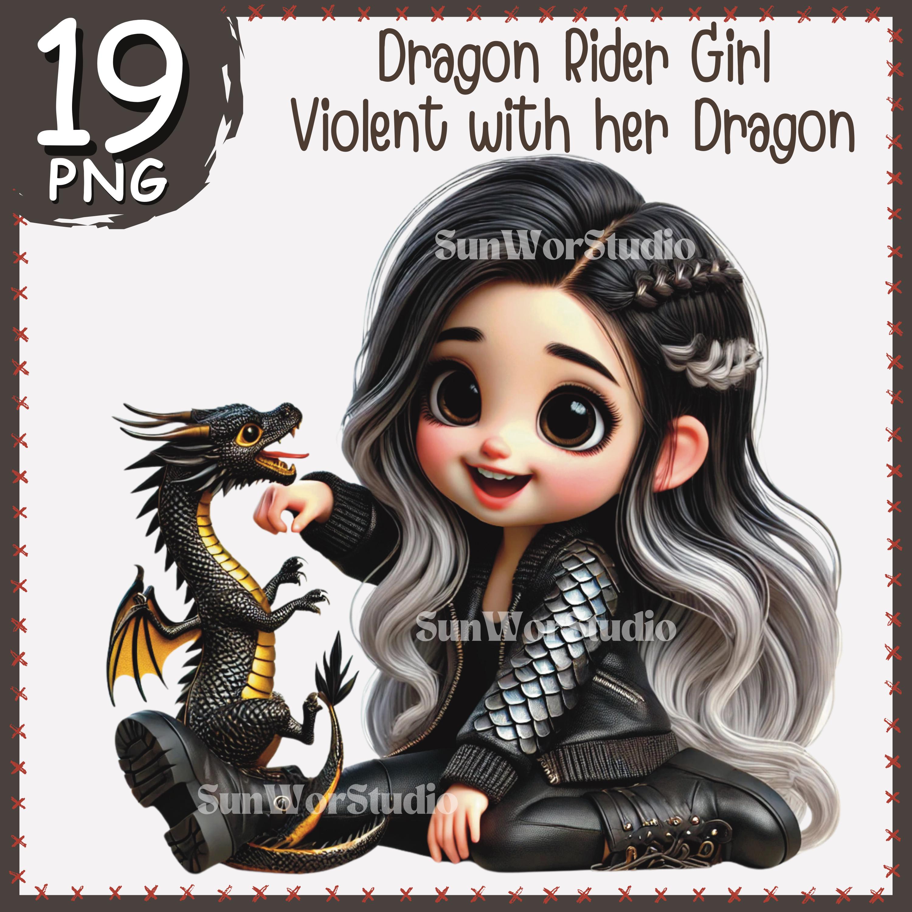 Dragon Rider Girl Violent With Her Dragon, Fourth Wing Inspired, Fly or ...