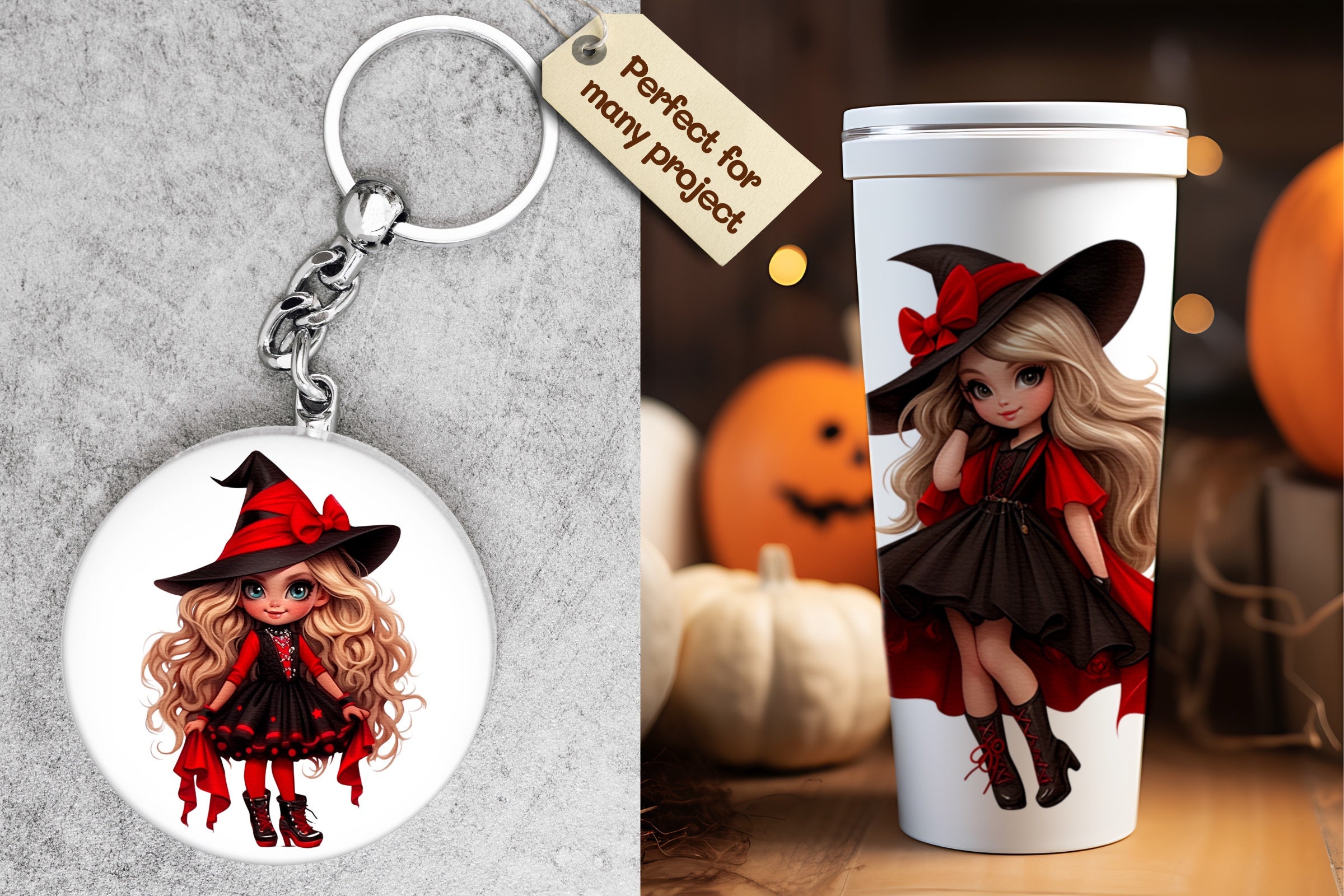 Halloween Clipart Cute Red Witch Cartoon Witch Sublimation - Etsy