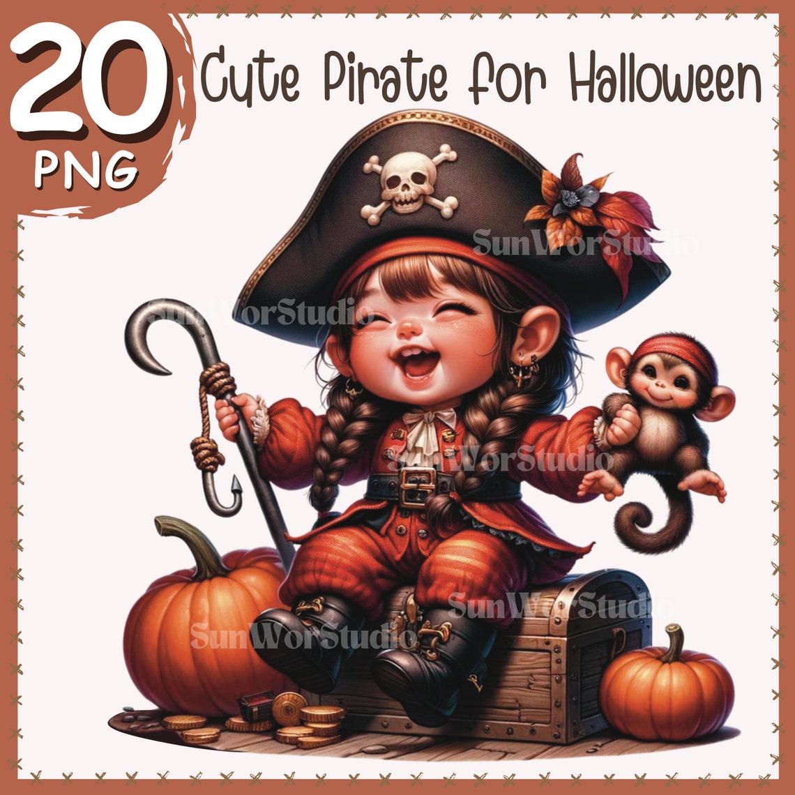 Watercolor Pirate Gnome Clipart, Pirate Gnome Girl Clipart, Fantasy ... Watercolor Pirate Gnome Clipart, Pirate Gnome Girl Clipart, Fantasy ...